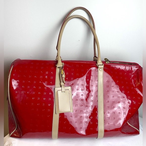 Arcadia | Bags | Arcadia 0 Genuine Patent Leather Large Weekender ...